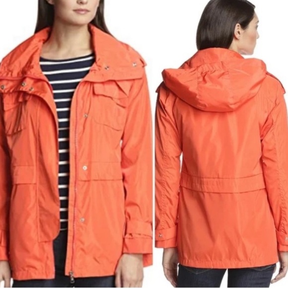 Sam Edelman | Jackets & Coats | Sam Edelman Orange Full Zip Hooded ...